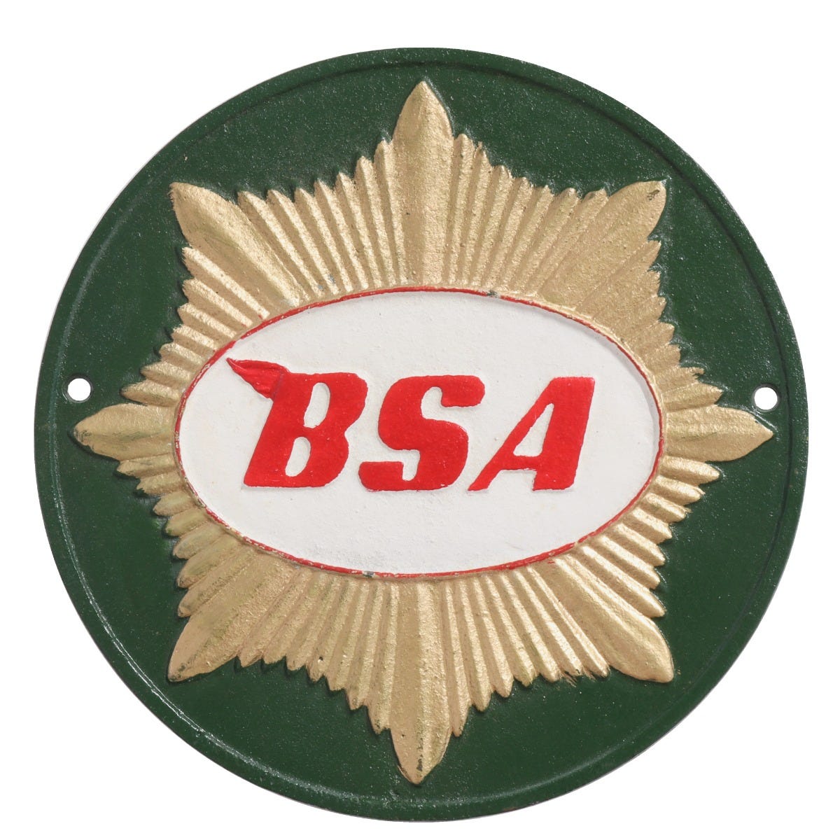 BSA Green Motorcycle Cast Iron Wall Sign – Foy & Co Interiors
