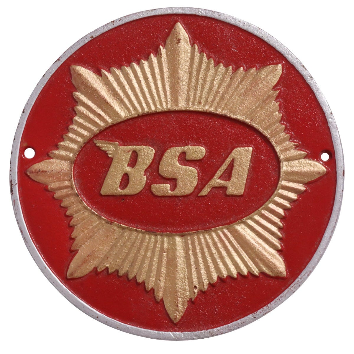 BSA Red Motorcycle Cast Iron Wall Sign – Foy & Co Interiors