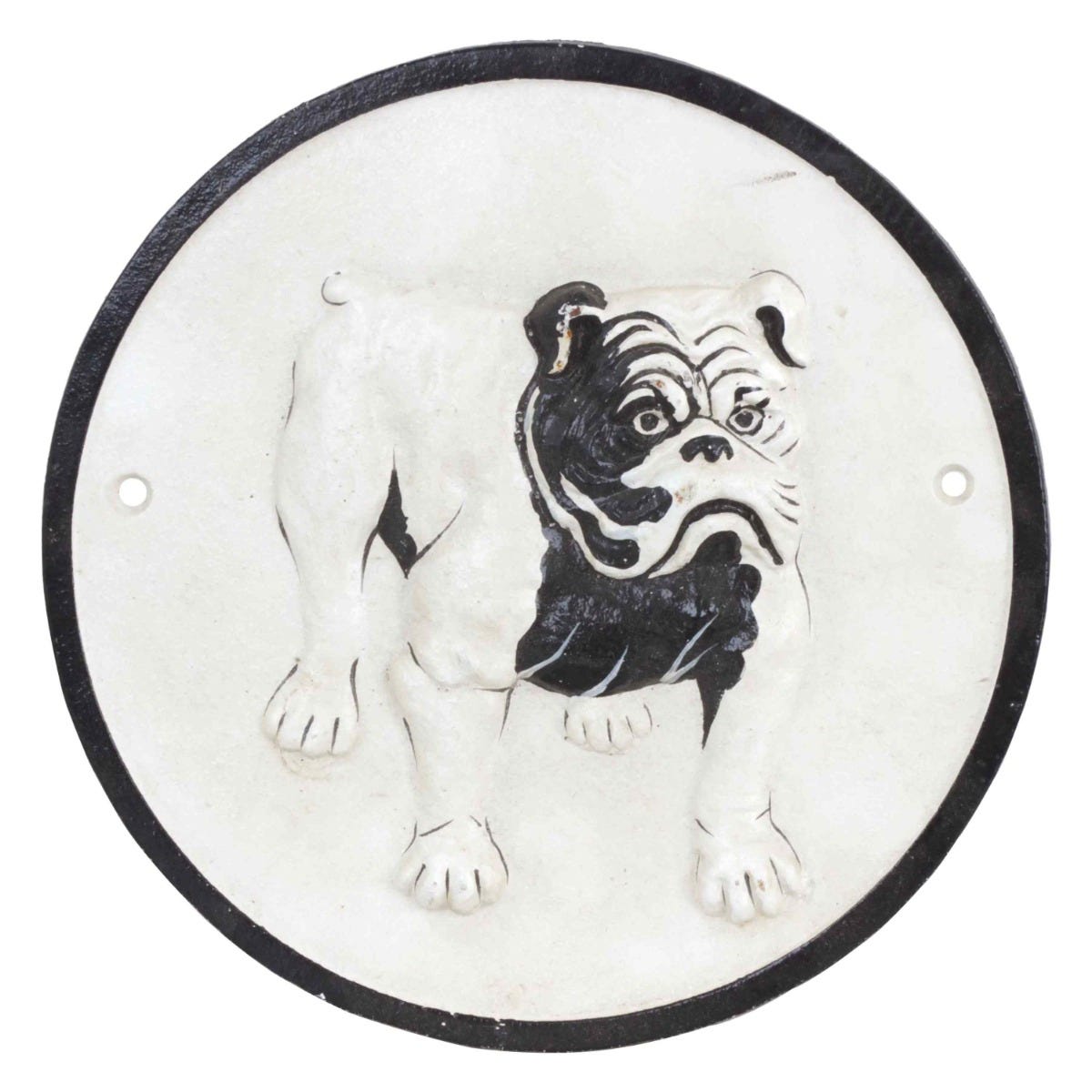 Bulldog Cast Iron Wall Sign White – Foy & Co Interiors