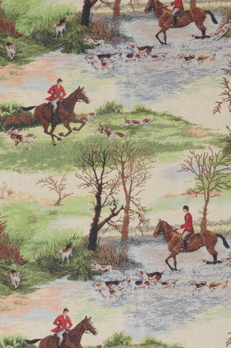 The Hunt Scene 140cm Fabric – Foy & Co Interiors