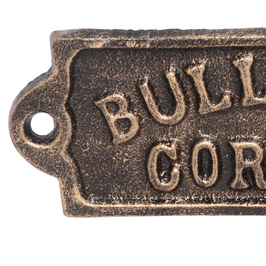 'Bull Shit Corner' Cast Iron Wall Sign – Foy & Co Interiors