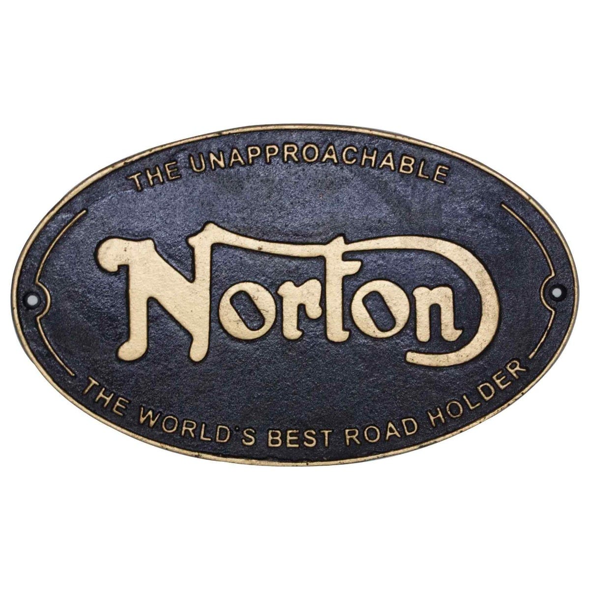 Norton Road Holder Oval Cast Iron Wall Sign Black/Gold – Foy & Co Interiors