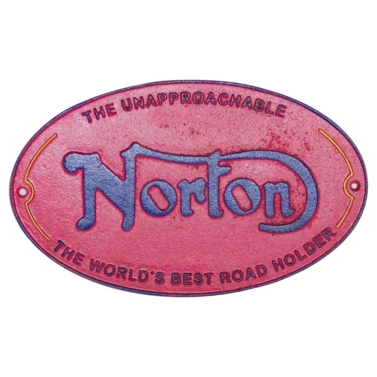Norton Road Holder Oval Cast Iron Wall Sign Red/Navy – Foy & Co Interiors