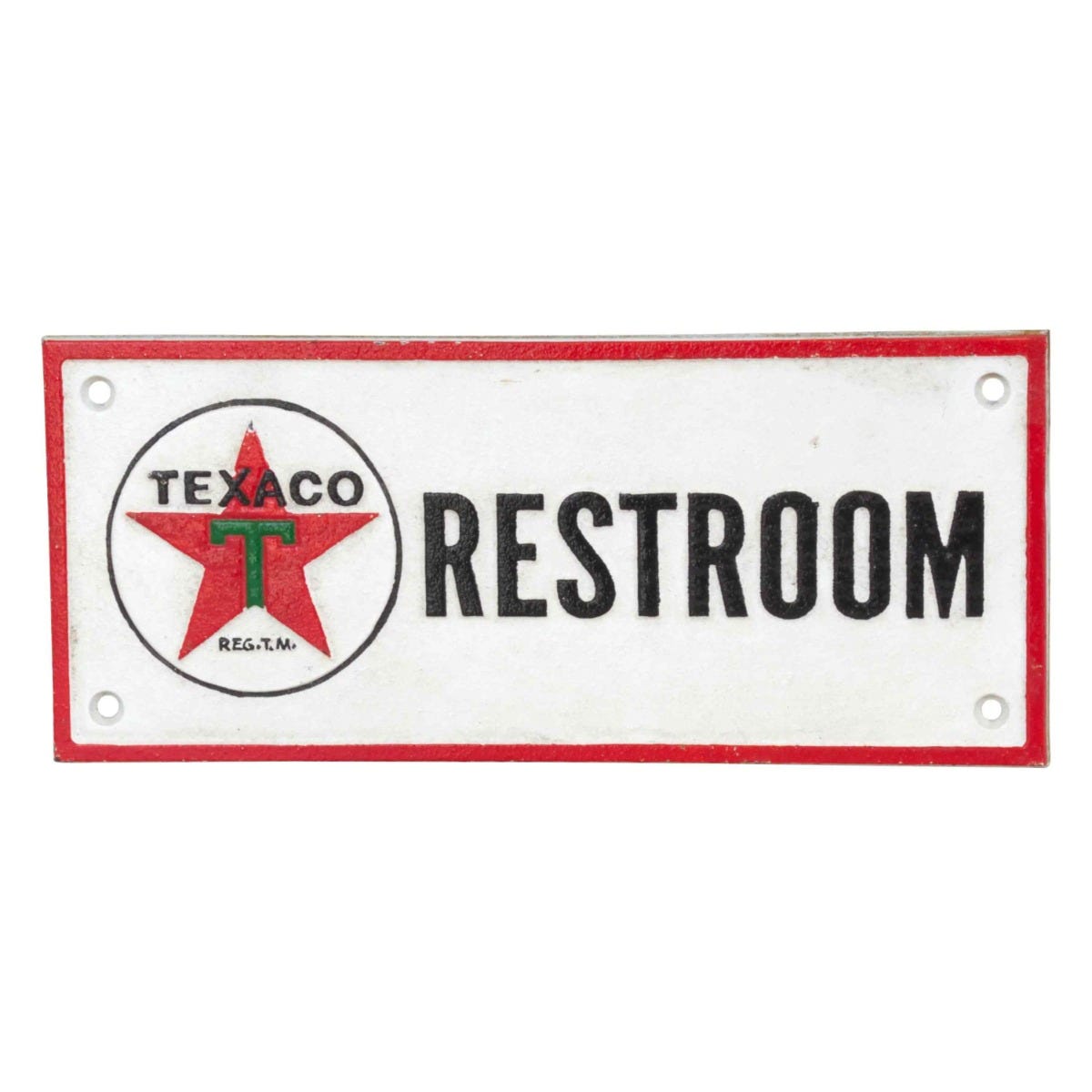 Texaco Restroom Cast Iron Wall Sign – Foy & Co Interiors